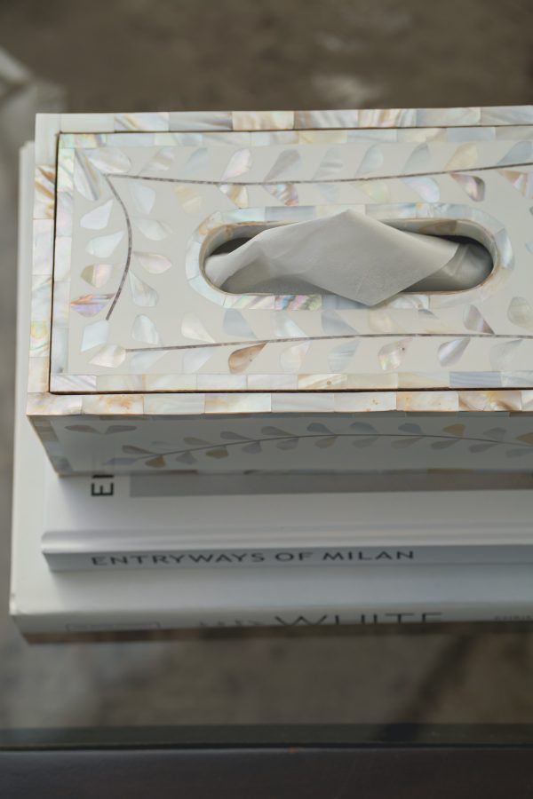 Full Wood-Mother Of Pearl Tissue Box - Authentic Pieces Jo