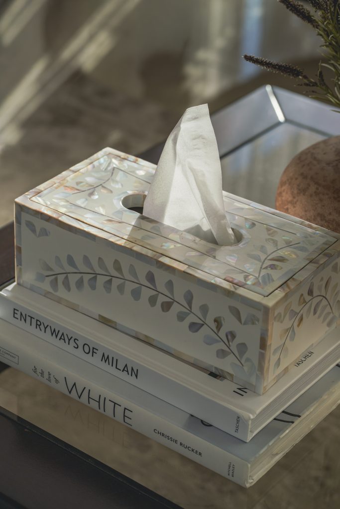 Full Wood-Mother Of Pearl Tissue Box - Authentic Pieces Jo